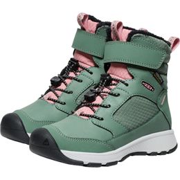 Outdoorwinterstiefel Keen "SKUA WINTER WP", Kinder, Gr. 29, gr&uuml;n (schwarz forest, rose elegance), Leder, Textil, Schuhe Outdoorwinterstiefel, Winterschuhe, Winterboots, Snowboots, wasserdicht