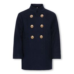 Kurzmantel KIDS Only "KOGLANNIE LIFE PEACOAT OTW", M&auml;dchen, Gr. 164, blau (night sky), Web, Obermaterial: 80% Polyester, 20% Wolle, unifarben, gerade kniefrei, gerader Abschluss, M&auml;ntel Kurzmantel