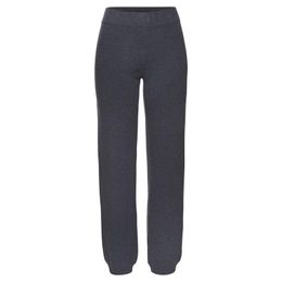 ELBSAND Damen Strickhose mit eingestricktem Logo, aus hochwertigen Feinstrick, Loungewear blau 36/38, N-Gr