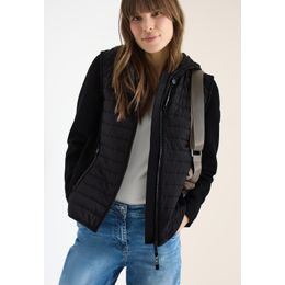 Outdoorjacke Cecil, Damen, Gr. S (38), schwarz, Stoff, Obermaterial: 100% Polyester. Obermaterial 2: 62% Polyester, 33% Baumwolle, 5% Elasthan, unifarben, comfort fit normal, ohne Ausschnitt, B&uuml;ndchen, Jacken Outdoorjacke, mit Kapuze