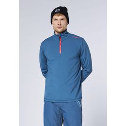 Strickfleece-Pullover Chiemsee, Herren, Gr. L, set sail, Obermaterial: 78% Polyester, 22% Elasthan, normal, Rundhals, Pullover, aus Strickfleece, hochschlie&szlig;ender Kragen, sportlicher Logodruck