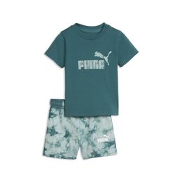 Jogginganzug Puma "Essentials Tie-dye T-Shirt and Shorts im Set Kinder", Jungen, Gr. 98, emerald ice gr&uuml;n, Rippe: 80% Baumwolle, 20% Polyester, Sportanz&uuml;ge Jogginganzug