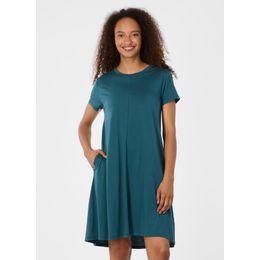 Jerseykleid Ragwear "CHICKIE", Damen, Gr. M, N-Gr, ocean gr&uuml;n, Jersey, Obermaterial: 50% Baumwolle, 50% Modal, unifarben, kniefrei, Rundhals, Kleider Jerseykleid, Flie&szlig;ende Baumwoll-Modal-Mischung mit Eingrifftaschen