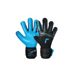 Torwarthandschuhe Reusch "Attrakt Aqua Finger Support", Damen, Gr. 9, schwarz, blau, 41% Latex, 25% Polyester, 18% Polypropylen, 7% Polyamid, 6% Synthetik, 3% Lederimitat, Handschuhe, mit integriertem Fingersupport-System