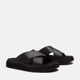 Sandale Timberland "CASCO COVE SLIDE SANDAL", Damen, Gr. 45, blk full grain, Leder, Schuhe Sandale, aus Timberland Premium Leder