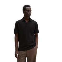 Marc O'Polo Poloshirt MARC O'POLO "aus Baumwoll-Leinen-Mix", Herren, Gr. XL, schwarz, Obermaterial: 80% Baumwolle, 20% Leinen, unifarben, regular fit, Shirts