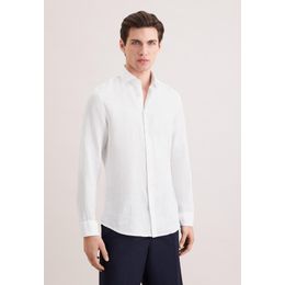 Leinenhemd Seidensticker "Schwarze Rose", Herren, Gr. L (42), normale &Auml;rmell&auml;ngen, wei&szlig;, 100% Leinen, unifarben, slim fit, 2-Knopf-Manschette, Hemden, Slim 1/1 Kentkragen Uni