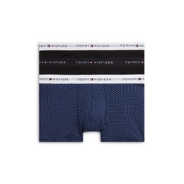 Trunk, Herren, Gr. S (48), 3 Stk., schwarz, Webqualit&auml;t, Obermaterial: 95% Baumwolle, 5% Elasthan, Tommy Hilfiger Underwear, gemustert, unifarben, k&ouml;rpernah, Unterhosen, K&ouml;rpernahe Passform mit elastischem Bund