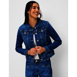 Jeansjacke Brax "Style MIAMI", Damen, Gr. 34, blau, Denim/Jeans, 91% Baumwolle, 7% Elastomultiester, 2% Elasthan, Jacken Jeansjacke