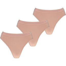 Apollo Damen Hipster 3er Pack, Seamless Bambus Taillen / Huft Slip, weich und bequem! beige S