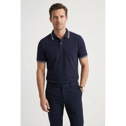 OLYMP Herren OLYMP Poloshirt &raquo;Casual&laquo; farbliche Kontrast-Details blau L