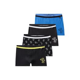 Buffalo Kinder Boxer &raquo;Boxershorts f&uuml;r Jungen&laquo; Packung, 4 Stk. mit witzigen Icons bedruckt schwarz 182, 4 Stk.