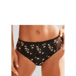 Nuance Damen Slip mit feiner Stickerei Spitze in blumiger Optik schwarz 48/50