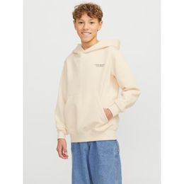 Jack & Jones Jack & Jones Junior Jungen Kapuzensweatshirt &raquo;JORISLINGTON BACK SWEAT HOOD SN JNR&laquo; wei&szlig; 128
