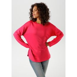 Aniston Casual Damen Aniston CASUAL Sweatshirt, in trendiger Farbpalette pink 46