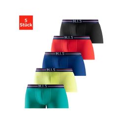 H.I.S. H.I.S Herren Hipster Packung, 5 Stk. knapp sitzende Boxershorts mit Streifen aus Baumwollmischung bunt S (4), 5 Stk.