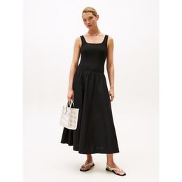 Tommy Hilfiger Damen A-Linien-Kleid &raquo;5X2 RIB MIDI MIX F&F DRS&laquo; schwarz XL (42), N-Gr