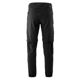 Gonso Herren Fahrradhose &raquo;Adventure Pants Zip Off M&laquo; Herren Zip-Off Radhose mit Sitzpolster, Hose zur Shorts abzippbar schwarz S, Normalgr&ouml;&szlig;en