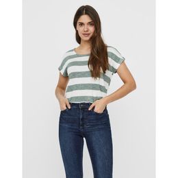 V&eacute;ro Moda Vero Moda Damen Kurzarmshirt &raquo;VMWIDE STRIPE SL TOP GA JRS NOOS&laquo; Viskosemischung gr&uuml;n XL