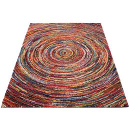OCI DIE TEPPICHMARKE Hochflor-Teppich &raquo;Sixteen Round&laquo; rechteckig 25 mm H&ouml;he Wohnzimmer bunt Kunstfaser