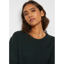 bonprix Damen bonprix Strickpullover aus Polyacryl, mit Rundhals-Ausschnitt, melierte Optik gr&uuml;n 40/42 (M)