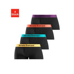 Bruno Banani Herren Hipster Packung, 4 Stk. knapp sitzende Boxershorts mit Logo Webbund aus Baumwollmischung bunt S, 4 Stk.