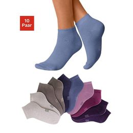 H.I.S. H.I.S Damen Kurzsocken Packung, 10 Stk. tlg. mit verst&auml;rkter Ferse und Spitze bunt 35-38