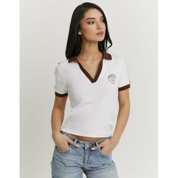 Tally Weijl Damen Poloshirt &raquo;STSCOMITSKI&laquo; Baumwollmischung, Poloshirt, verk&uuml;rzt geschnitten M