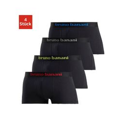 Bruno Banani Herren Hipster Packung, 4 Stk. knapp sitzende Boxershorts mit Logo Webbund aus Baumwollmischung schwarz S, 4 Stk.