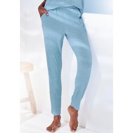 s.Oliver Damen s.Oliver Pyjamahose in elastischer 4x4 Rippware blau 32/34, N-Gr