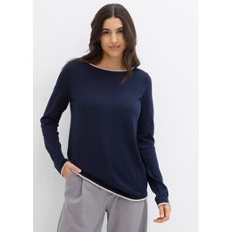 bonprix Damen bonprix Strickpullover weiches Material, mit kontrastfarbiger Rollkante 52/54 (XXL)