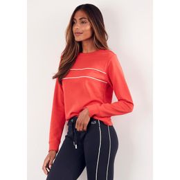 H.I.S. H.I.S Damen Sweatshirt, mit Piping auf der Brust, Loungewear rot 36/38