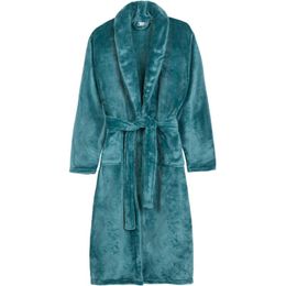 Good Morning Bademantel &raquo;Good Morning Bathrobe uni&laquo; Packung, 1x Bademantel, 1 Stk. Schalkragen, G&uuml;rtel, Taschen, Damen & Herren, Velours, Glanz blau 