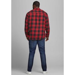 Jack & Jones PlusSize Jack & Jones Plussize Herren Jack & Jones PlusSize Karohemd &raquo;GINGHAM TWILL SHIRT&laquo; Bis Gr&ouml;&szlig;e 6XL rot 6XL (72/74), N-Gr