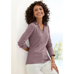 Vivance Damen Langarm-Poloshirt &raquo;aus strukturierter Strickqualit&auml;t&laquo; sch&ouml;ne Strick-Qualit&auml;t 36/38