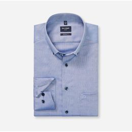 OLYMP Herren OLYMP Langarmhemd &raquo;Luxor modern fit&laquo; modern fit, Businesshemd, Button-down-Kragen blau 48, N-Gr