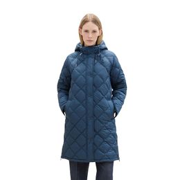 Tom Tailor Damen Tom Tailor Steppmantel mit Kapuze blau M (38)