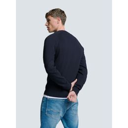 NO EXCESS Herren NO EXCESS Rundhalspullover aus Reliefstrick blau L
