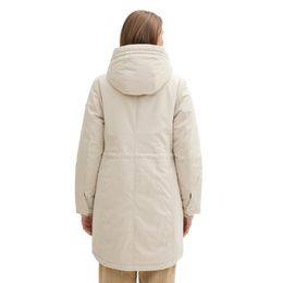 Tom Tailor Damen Tom Tailor Wintermantel mit Kapuze beige L (40)
