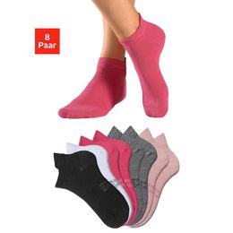 H.I.S. H.I.S Damen Sneakersocken Packung, 8 Stk. tlg. mit verl&auml;ngertem B&uuml;ndchen hinten bunt 35-38
