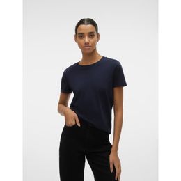V&eacute;ro Moda Vero Moda Damen Kurzarmshirt &raquo;VMPAULA S/S T-SHIRT NOOS&laquo; Baumwolle, regular fit blau XL