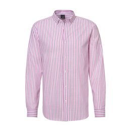 John Devin Herren Langarmhemd &raquo;Regular Fit&laquo; Streifenhemd mit Button-down-Kragen, aus reiner Baumwolle rosa M (39/40), N-Gr