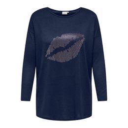 Only Carmakoma Damen Only CARMAKOMA Longshirt &raquo;CARALBA LS LONG TOP JRS&laquo; mit Glitzernieten M