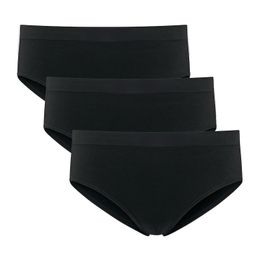 Jockey Damen H&uuml;ftpanty &raquo;Seamfree Core&laquo; 3er Pack, hoch geschnitten, atmungsaktiv, ohne Seitenn&auml;hte schwarz 3XL