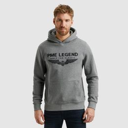 PME-Legend Pme Legend Damen PME LEGEND Kapuzensweatshirt &raquo;Hooded soft terry with logo&laquo;, mit Logostickerei grau M