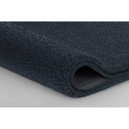 Kleine Wolke Badematte &raquo;Meadow&laquo; H&ouml;he 30 mm rutschhemmend beschichtet fu&szlig;bodenheizungsgeeignet Badteppich, Uni Farben blau Polyester