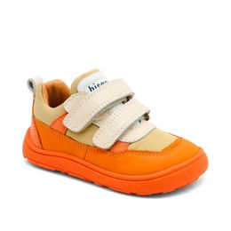 Barfu&szlig;schuh bisgaard "barefoot elroy", M&auml;dchen, Gr. 23, orange, Leder, Textil, Schuhe Barfu&szlig;schuh, Klettschuh mit flexibler Sohle, Gr&ouml;&szlig;enschablone zum Download