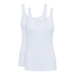 Mey Damen Tanktop &raquo;Pure Sense&laquo; 2er Pack, ohne auftragende Seitenn&auml;hte, schmale Passform wei&szlig; L (XL)