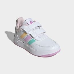 Sneaker adidas Sportswear "TENSAUR SPORT 3.0 CF K", M&auml;dchen, Gr. 28, cloud wei&szlig;, bliss lila, clear pink, Synthetik, Textil, Schuhe Sneaker, mit Klettverschluss, f&uuml;r Kinder & Jugendliche