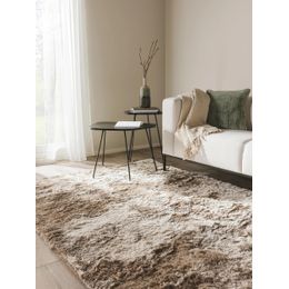 benuta Nest Hochflor Shaggyteppich Whisper Hellbraun 120x170 cm - Hochflor Teppich f&uuml;r Wohnzimmer